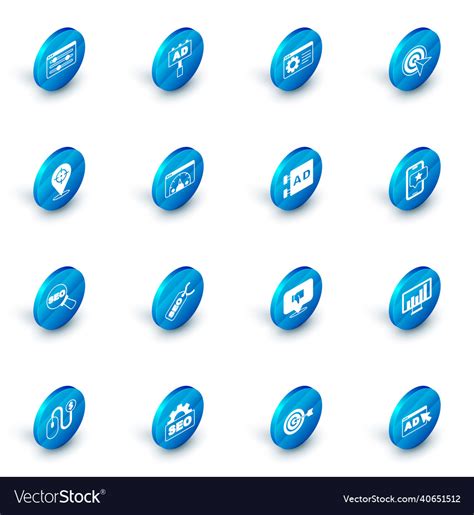 Set Advertising Browser Setting Target Seo Vector Image