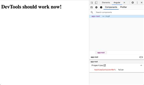 Devtools Does Not Show Component Tree When Injecting Viewcontainerref In Appcomponent · Issue