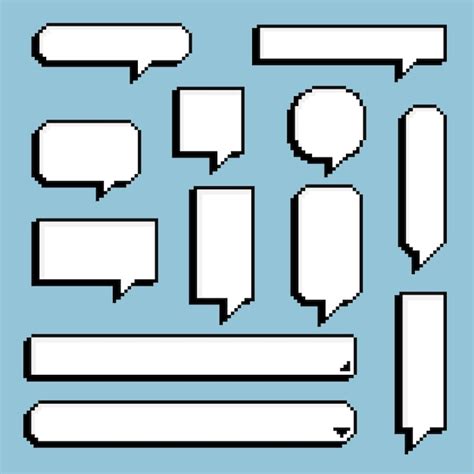 Premium Vector Collection Set Of Retro Game 8 Bit Pixel Speech Bubble