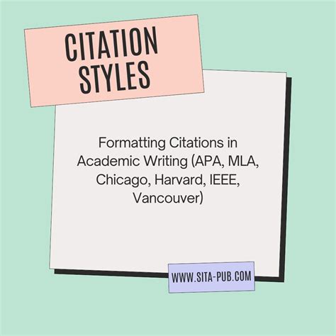 Formatting Citations In Academic Writing Apa Mla Chicago Harvard Ieee Vancouver Sita