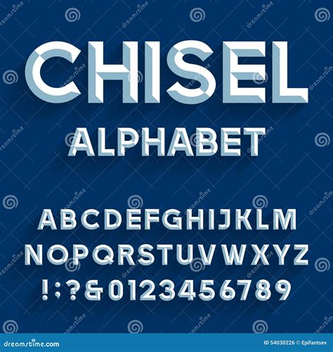 Chiseled Alphabet Vector Font Stock Vector Illustration Of