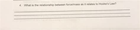 Solved What Is The Relationship Between Force Mass As It Chegg