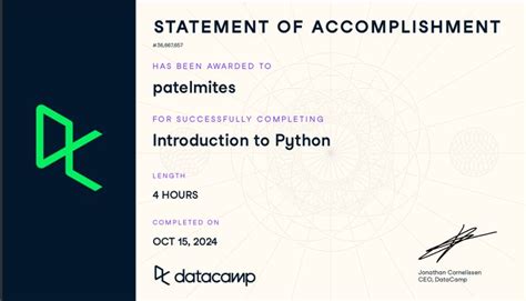 mitesh patel on linkedin successfully completed the course “introduction to python”