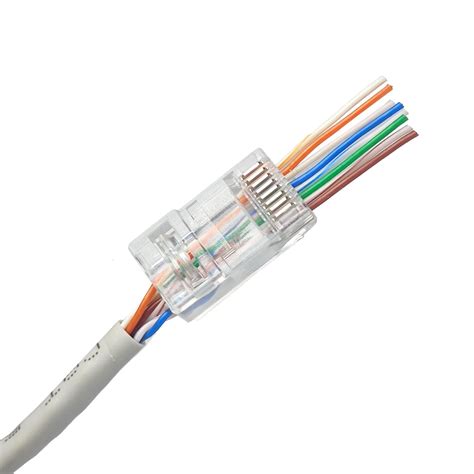 Cat6 Pass Through Connector Rj45 8p8c
