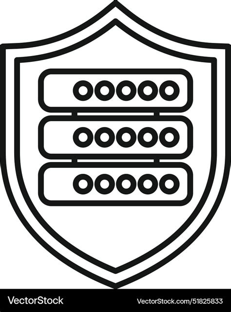 Data Protection Icon Showing Server Security Vector Image