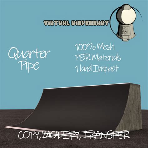 Second Life Marketplace Quarter Pipe [virtual Dispensary]