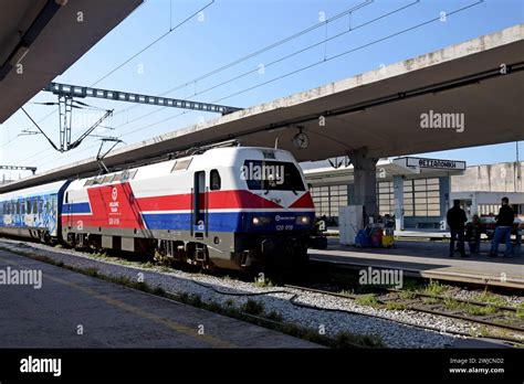 Class 120 Hellas Sprinter Electric Locomotive With A Hellenic Railways