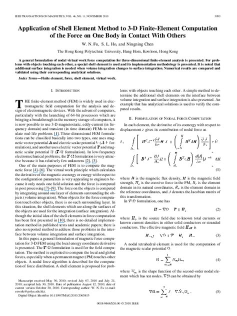 pdf application of shell element method to 3 d finite element