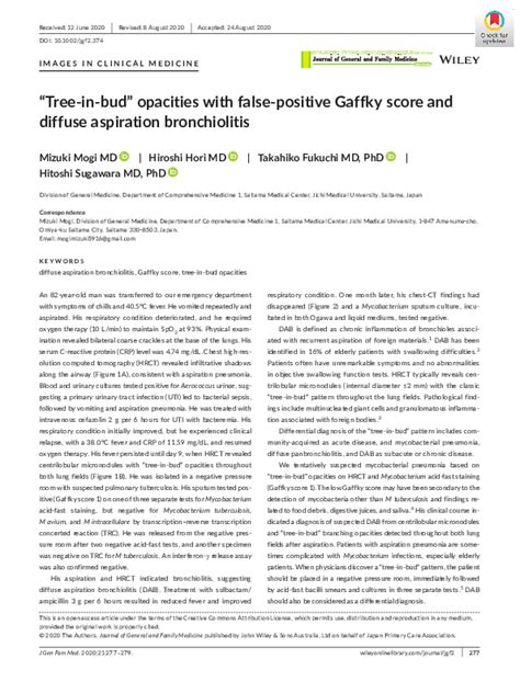 Pdf Tree In Bud Opacities With False Positive Gaffky Score And