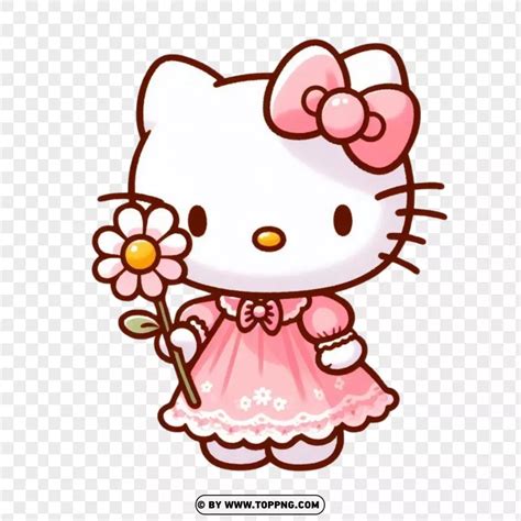 Hello Kitty Holding Flower Toppng Hello Kitty Images Hello Kitty