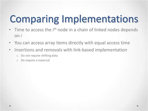Ppt Array Based Vs Link Based List Implementations Powerpoint