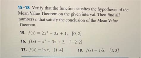 Solved 15 18 Verify That The Function Satisfies The Chegg Com