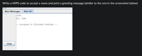 solved write a mips code to accept a name and print a