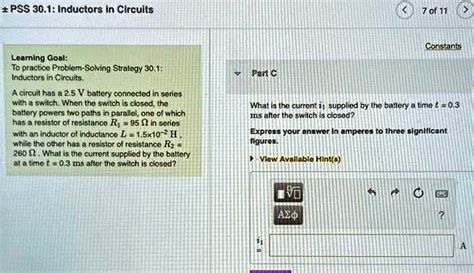 SOLVED Text PSS Inductors In Circuits F Constants Learning Goal To Practice