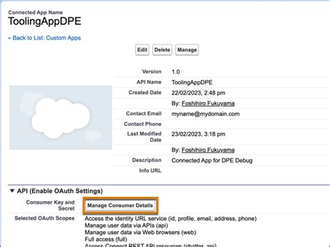 Create The Toolingappdpe Connected App