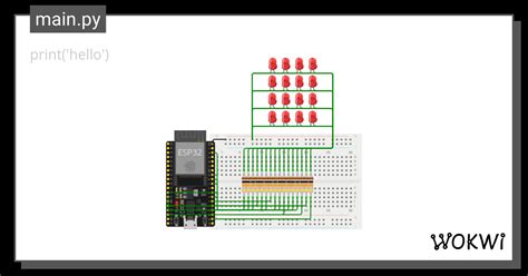 4x4 Display Wokwi Esp32 Stm32 Arduino Simulator