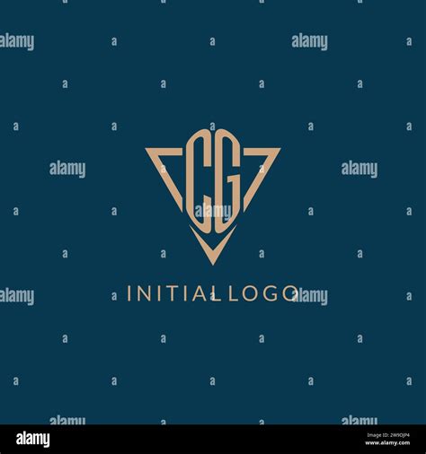 Cg Logo Initials Triangle Shape Style Creative Logo Design Vector Graphic Stock Vector Image