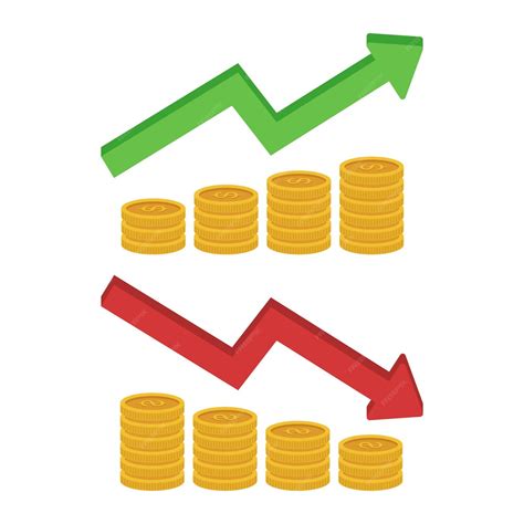 동전 스택 차트 손익 3d 무료 벡터