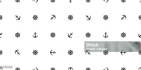 앵커 원활한 헬 름 벡터 보트 패턴 스카프 절연 해상 항해 바다 바다 타일 배경 반복 벽지 고풍스런에 대한 스톡 벡터 아트 및 기타 이미지 고풍스런 골동품 나침반