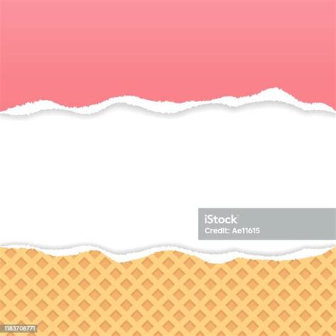복사 공간이 있는 웨이퍼 패턴 및 분홍색 찢어진 용지 벡터입니다 개념에 대한 스톡 벡터 아트 및 기타 이미지 개념 거친 곡선 Istock