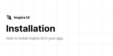 Installation Inspira Ui