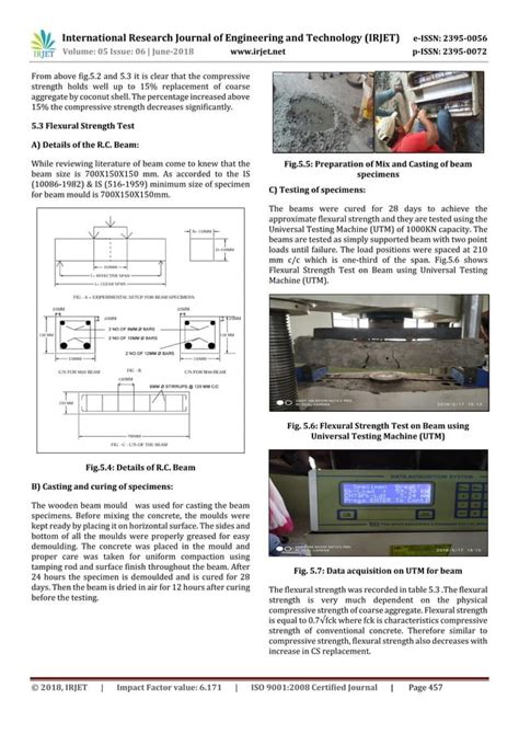 Irjet Flexural Behaviour Of Rc Beam With Partial Replacement Of Coarse Aggregate By Coconut