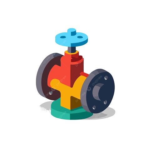 An Isometrically Colored Valve With A Handle Vector A Simplistic