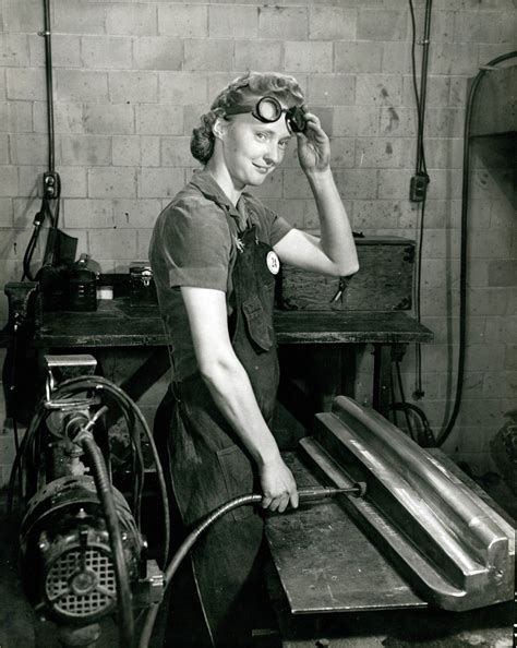 Woman Grinding Machined Part Curtiss Wright Lambert Field Artofit