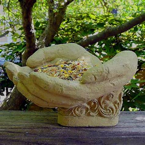 Cupped Hands Bird Feeder Designer Stone Inc