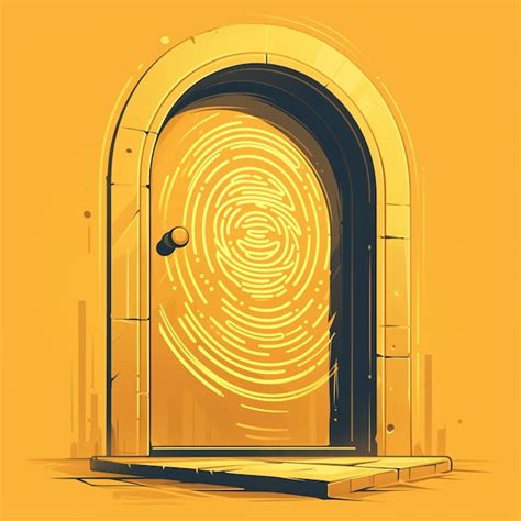 Premium Vector Smart Door Lock With Fingerprint Recognition Technology