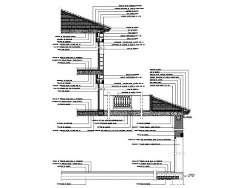 Single Story House With Roof Sectional Constructive Details Dwg File Story House Building