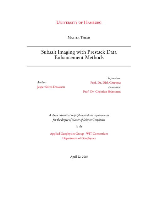 Pdf Subsalt Imaging With Prestack Data Enhancement Methods