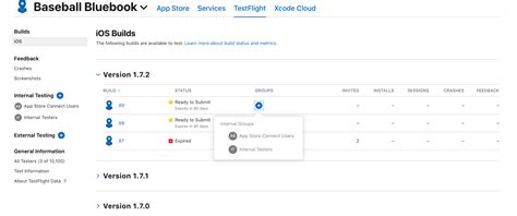 Testflight I Cant Add Internal Te Apple Developer Forums