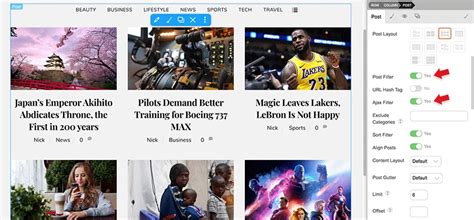New Feature Ajax Post Filter • Themify