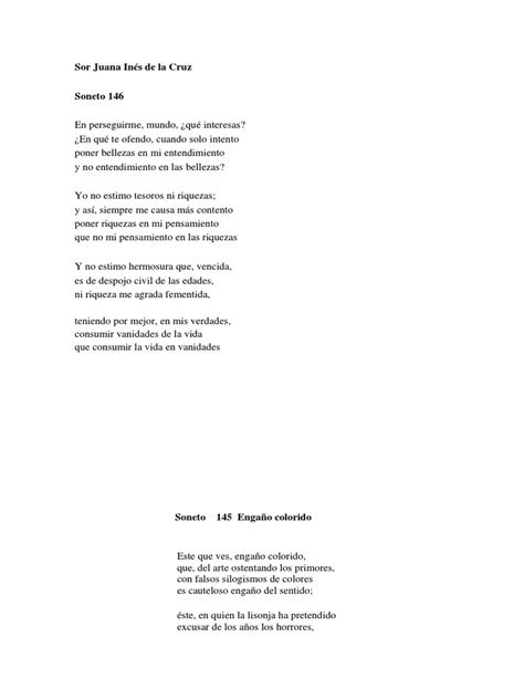 Análisis De Sonetos De Sor Juana Inés Pdf Poesía Sílaba