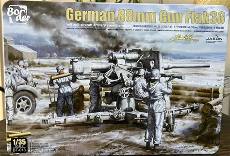 Border Models Bt 013 German Ww2 88mm Flak 36 Anti Tank Gun Plastic Kit In Limited Edition Tin 1 35