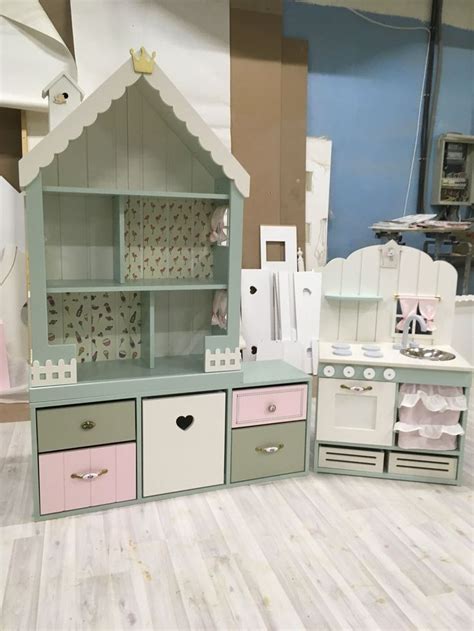 Кукольный домик стеллаж серо зеленый в интернет магазине Ярмарка Мастеров по цене 12000