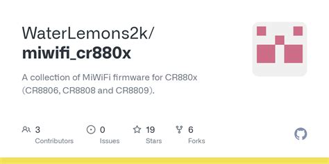 Github Waterlemons2kmiwificr880x A Collection Of Miwifi Firmware