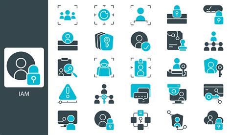 Iam 아이콘 집합입니다 솔리드 아이콘 컬렉션 벡터 일러스트 레이 션 스톡 일러스트 아이콘 기호 접근성 비즈니스 클라우드 컴퓨팅 통신 컴퓨터 개념 기호에 대한 스톡 벡터