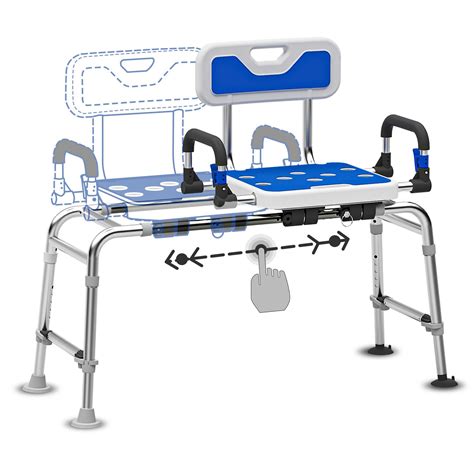 Latitude Run® Sliding Shower Chair With Arms And Back 500lbs Tub