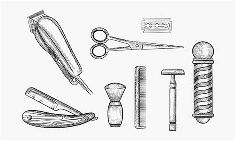 Ilustración Vectorial De Un Conjunto De Herramientas De Barbería