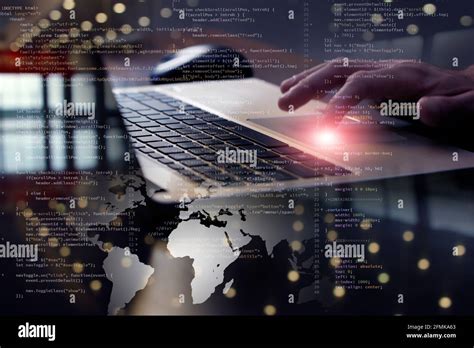 finger on laptop programming web coding front end web developing mix
