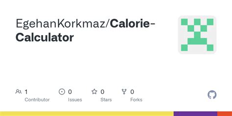 Github Egehankorkmazcalorie Calculator