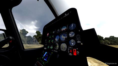 Bell 407 Black Dashboard Interior For Microsoft Flight Simulator Msfs