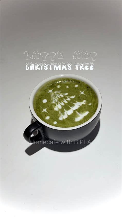 비플라 홈카페 Homecafe☕️홈바리스타 크리스마스 시즌 라떼아트🎄 Christmas Tree Latte Art💚 이번 크리스마스에는 마차라떼 위에 트리 한 그루