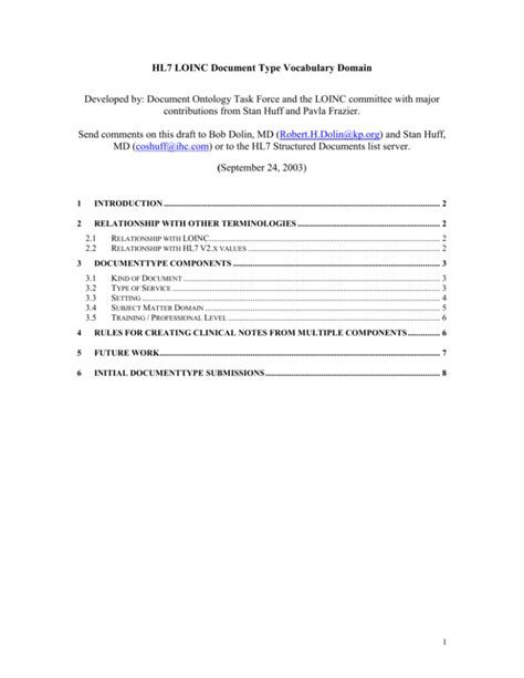 2 Use Of Document Type Codes In Hl7 Messages