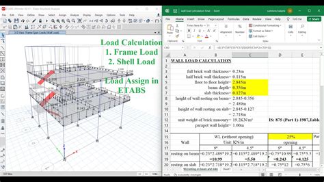Etabs Load Calculation Frame Load And Shell Load Assign Dead Load