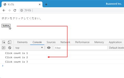 Javascript Clickイベント：マウスがクリックされたとき