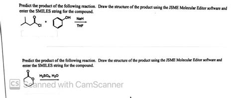 solved predict the product of the following reaction draw