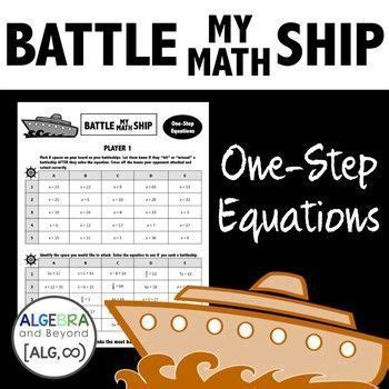 Solving One Step Equations Activity Practice Worksheets Battleship Game One Step Equations